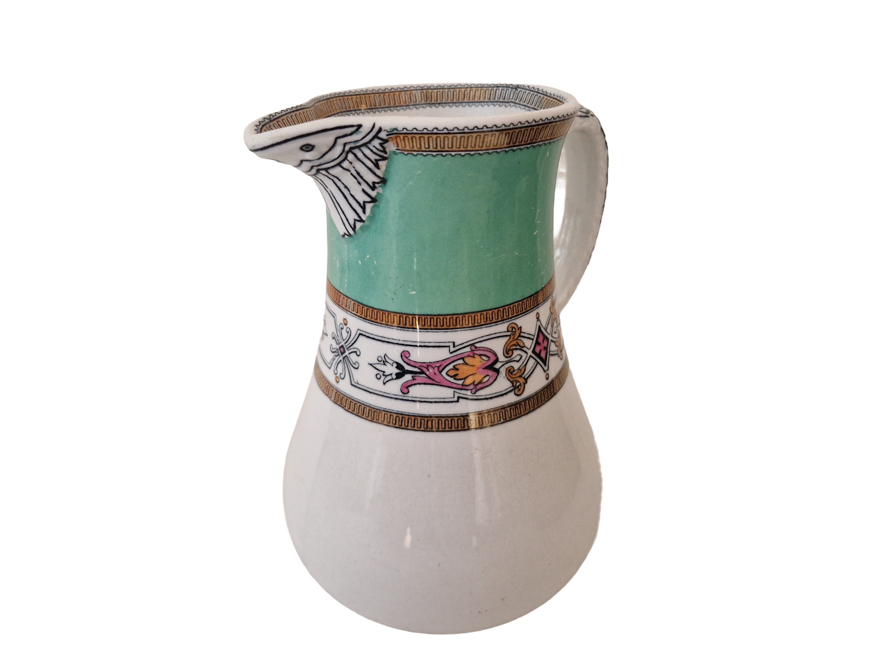 19th Century Copeland Pottery Pitcher, Antique Stoneware English ...