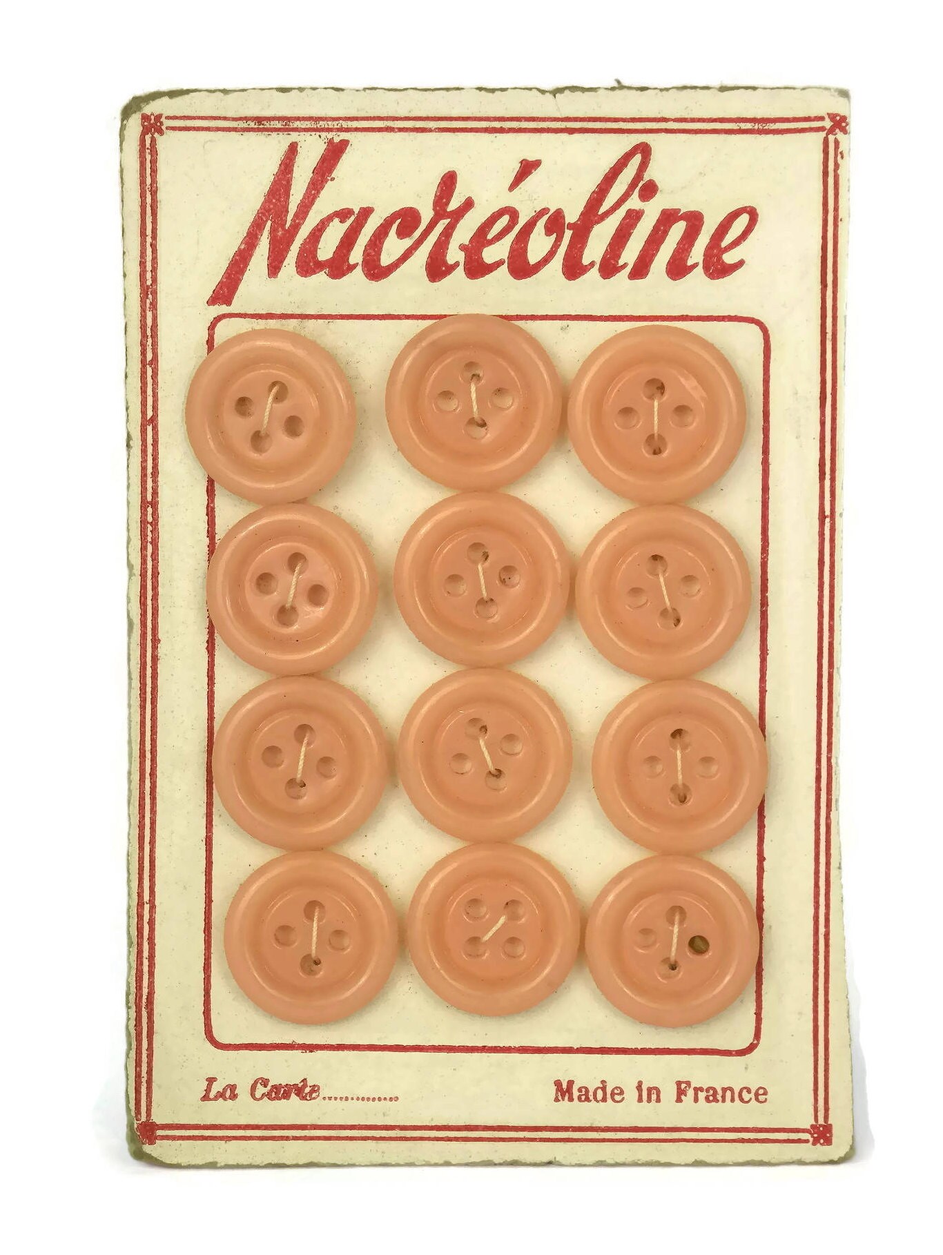 Vintage Pink Sewing Button Sample Card