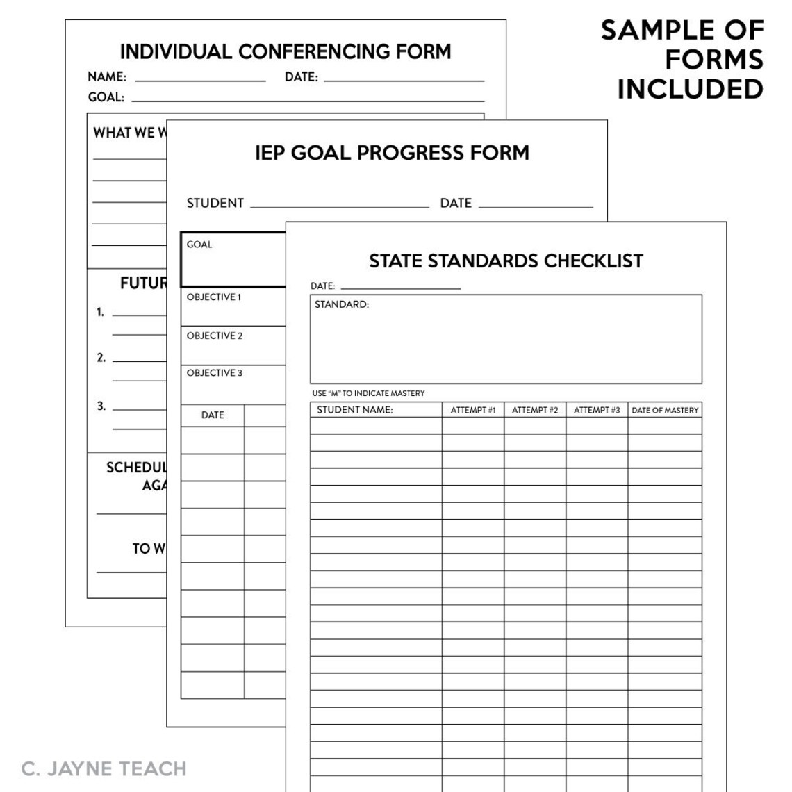 Progress Monitoring Forms - Etsy