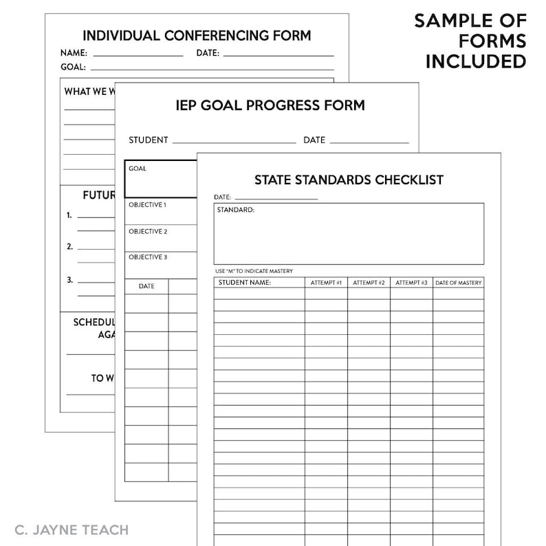 Progress Monitoring Forms - Etsy