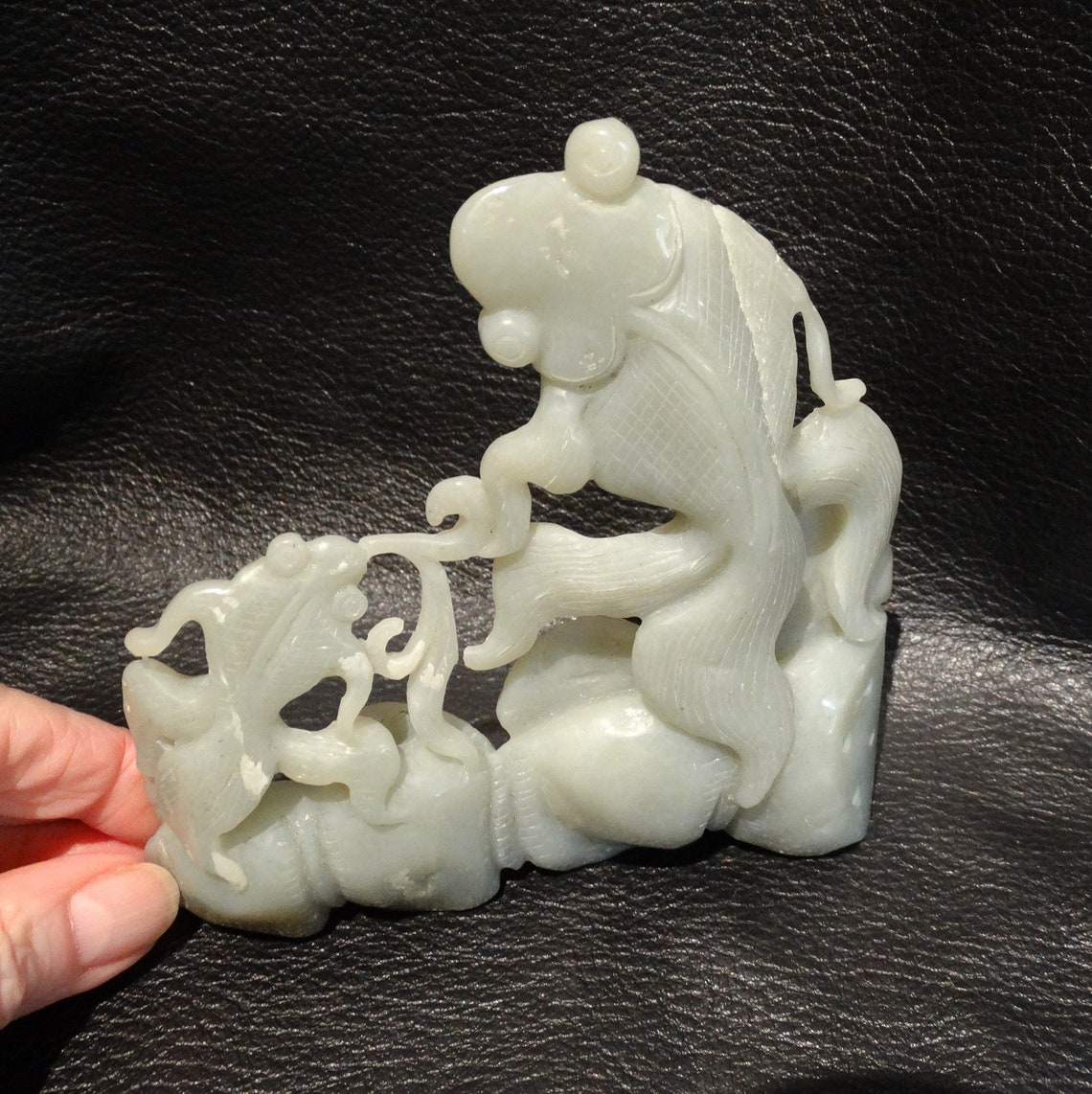 Jade Koi Carving Celadon Nephrite Sculpture Circa 1800s | Etsy
