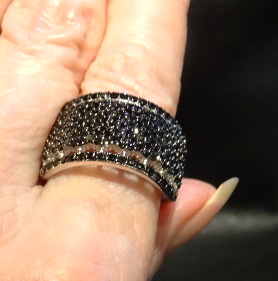 sterling silver black spinel - Gem