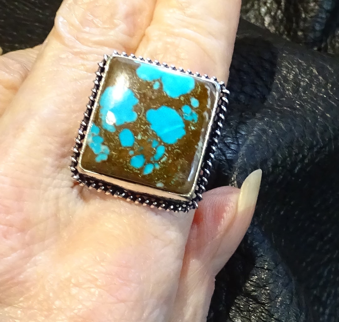 RARE Bisbee Turquoise Ring, Vintage Sterling - Etsy