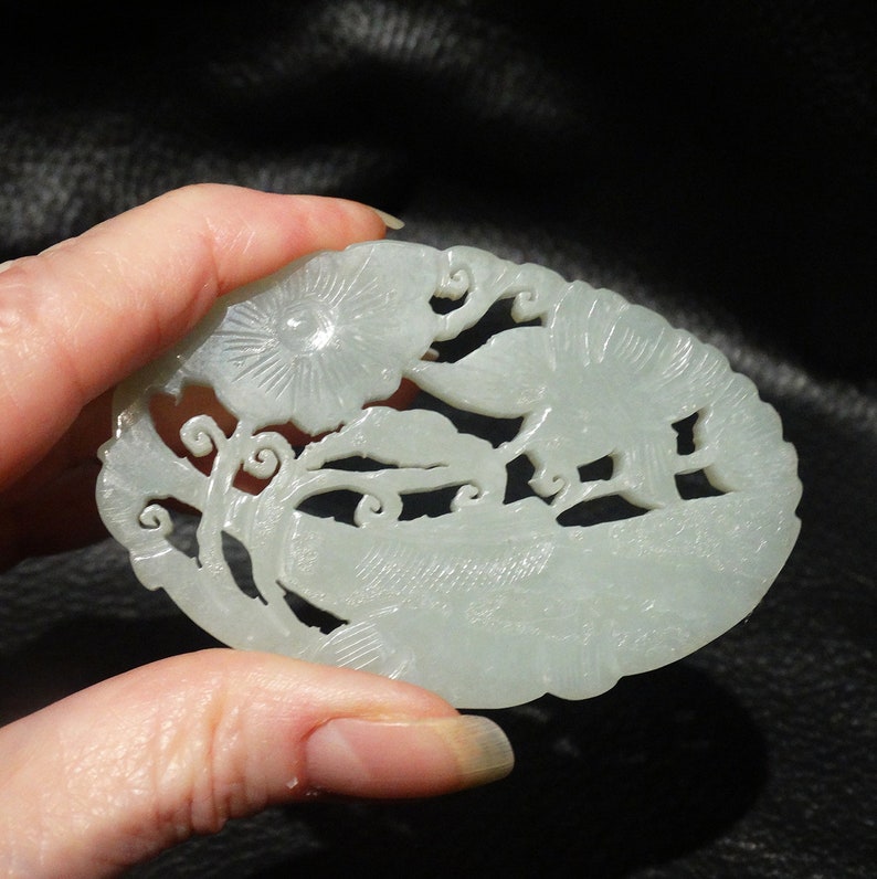 Carved Jade Pendant Celadon Nephrite Circa 1900 - Etsy