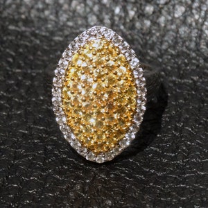 Yellow Sapphire Ring, Platinum Overlay Sterling - Etsy