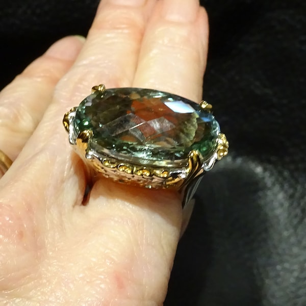 Prasiolite Ring - Etsy