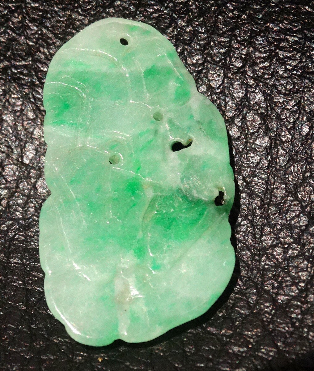 Carved Jade Pendant Apple Green Jadeite Art Deco Era | Etsy