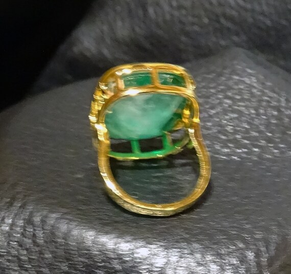 Colombian Emerald Ring Doublet 18k Gold Over Sterli Gem