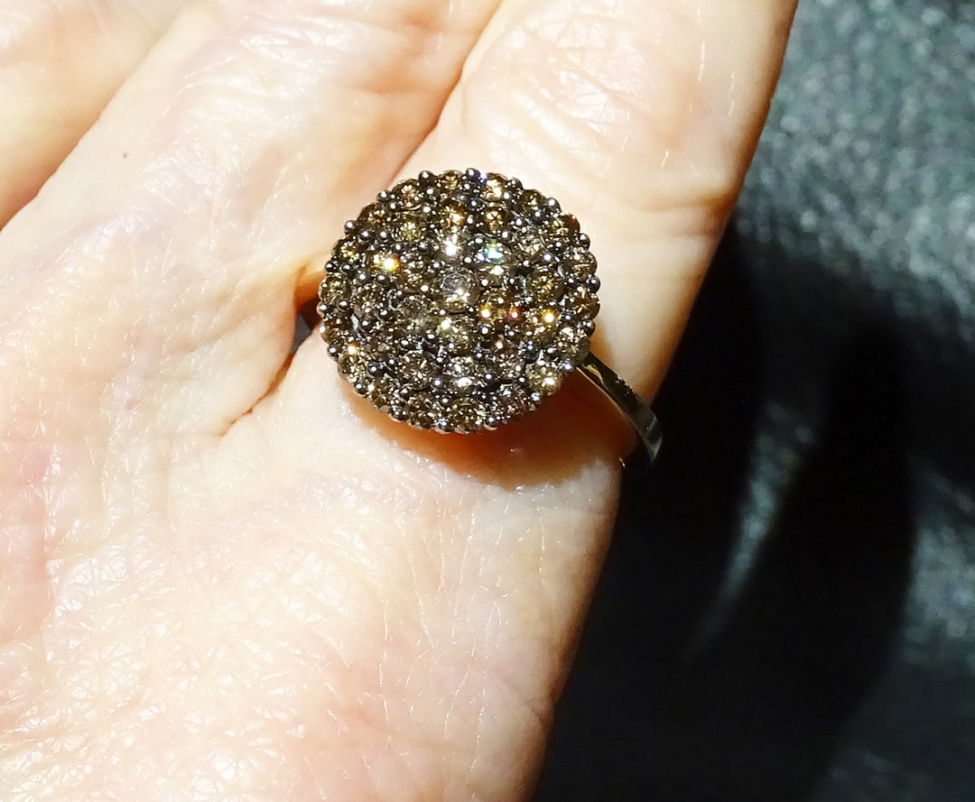 Cinnamon Diamond Ring, Fancy Color, 14K Rose Gold - Etsy