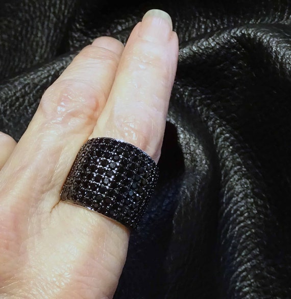 natural black spinel ring - Gem
