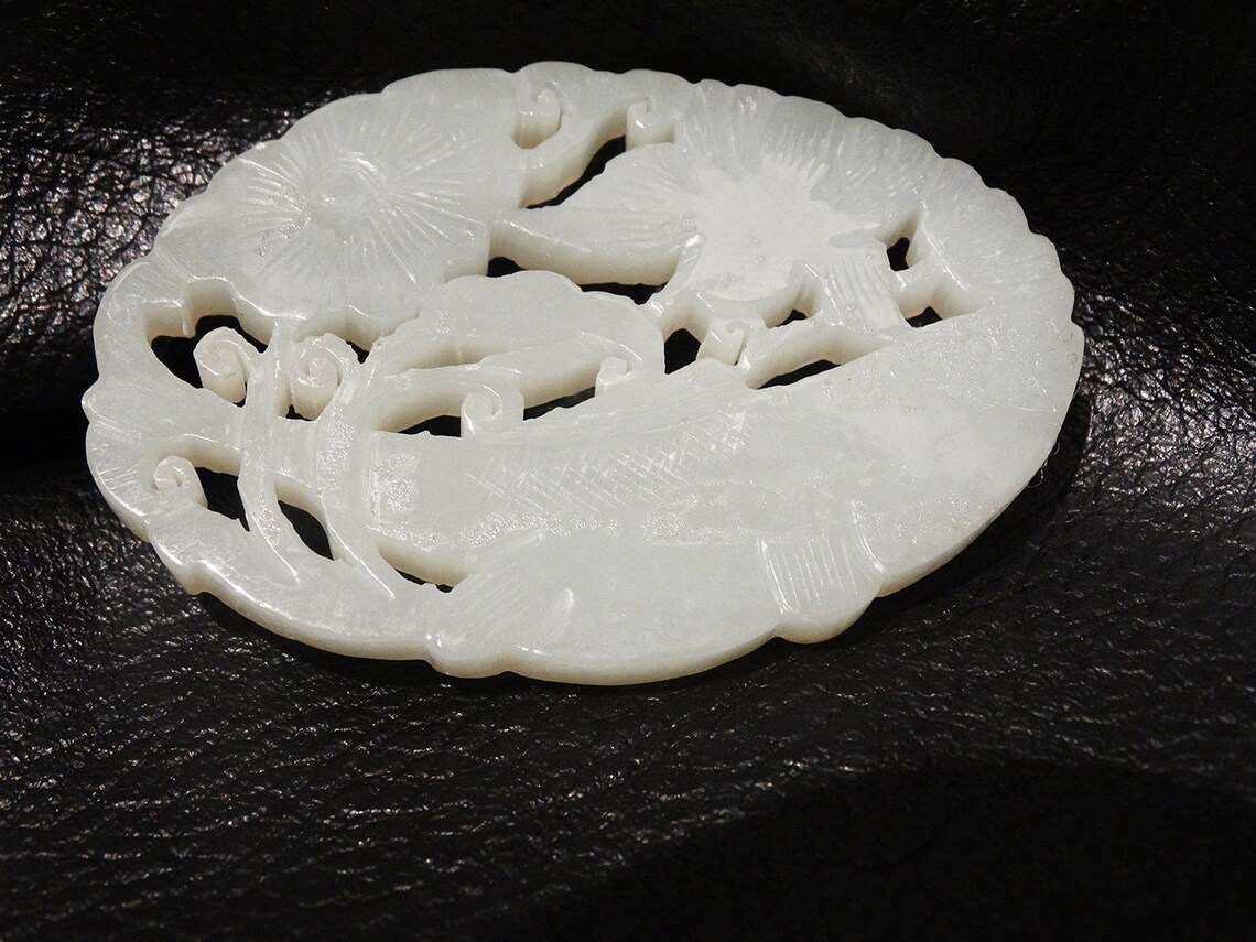 Carved Jade Pendant Celadon Nephrite Circa 1900 - Etsy