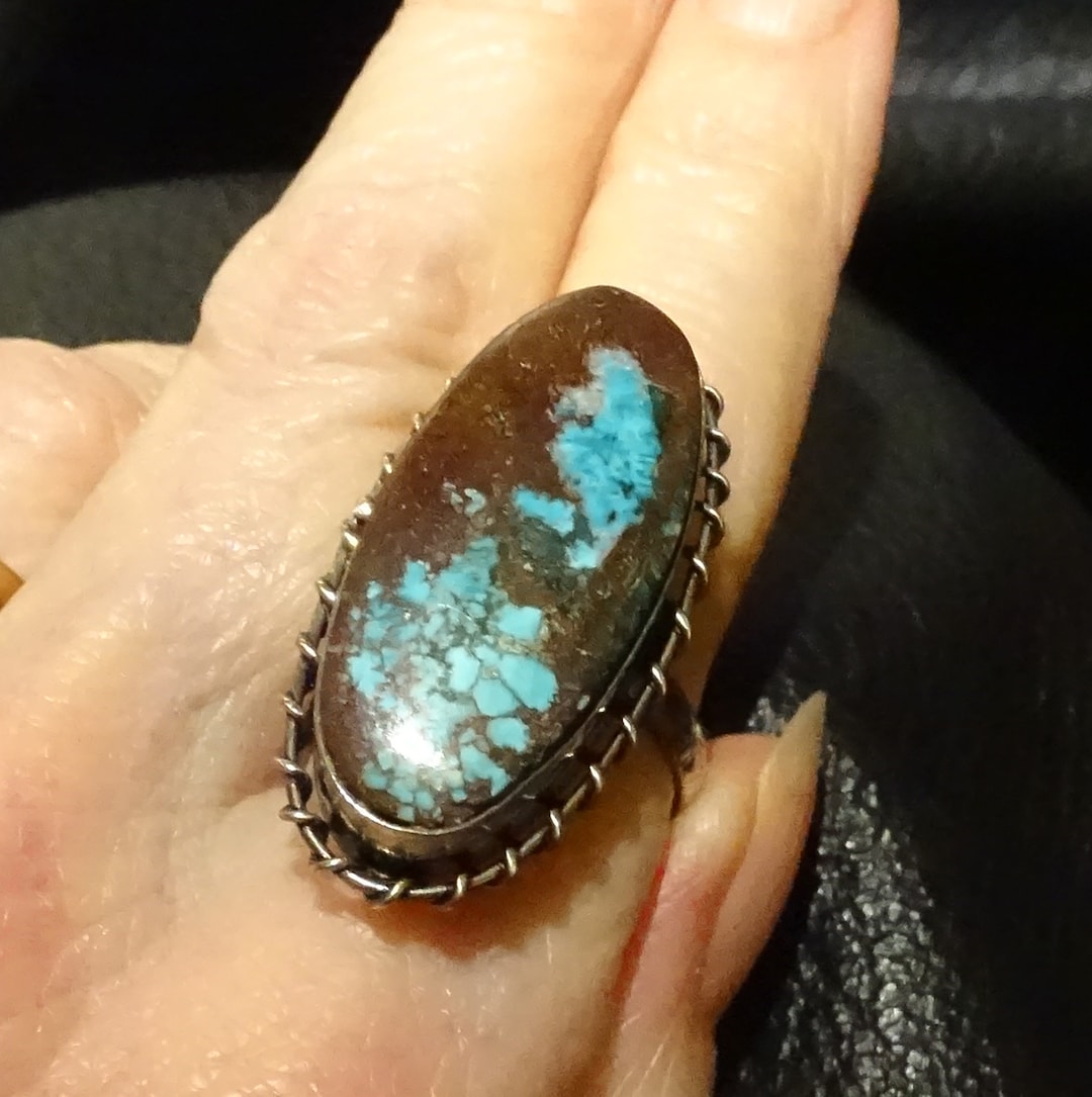 RARE Bisbee Turquoise Ring, Handmade Sterling, Vintage - Etsy