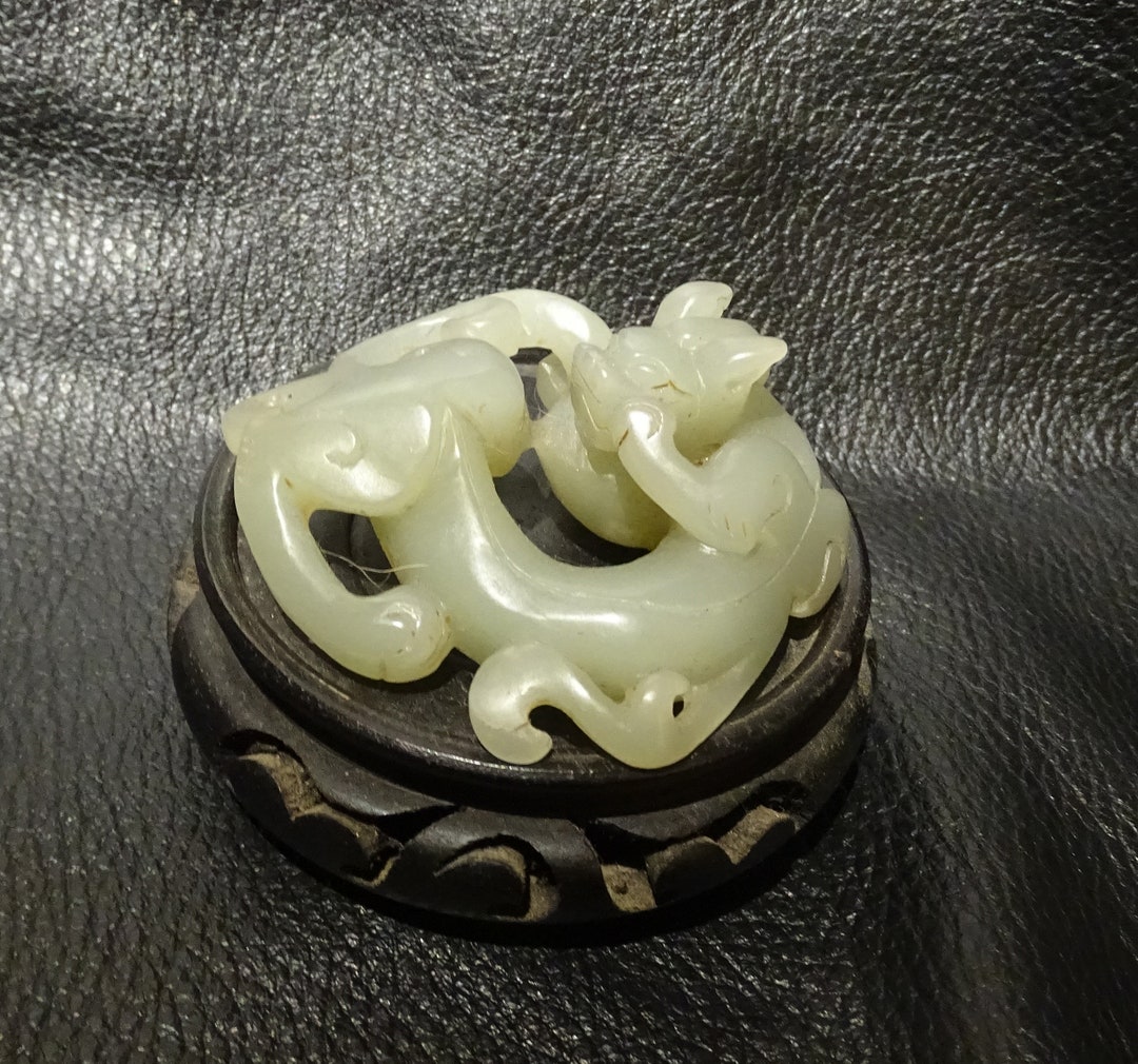 Jade Dragon Sculpture, Hetian Nephrite, Qing 1800s - Etsy