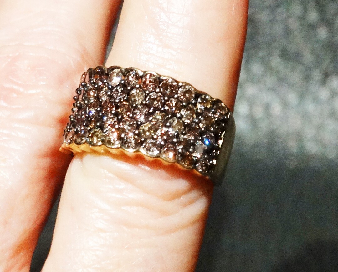 RESERVED Natural Diamond Ring, Champagne Mocha Color, Estate Jewelry - Etsy