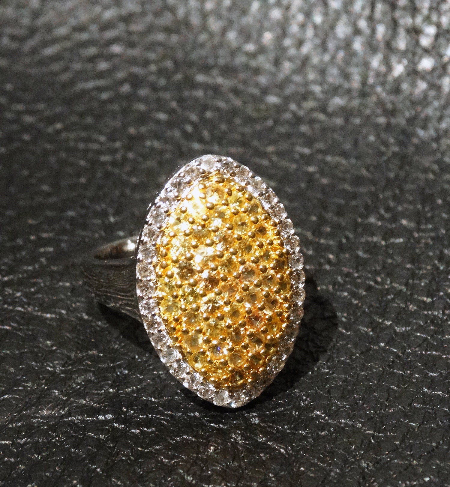 Yellow Sapphire Ring Platinum Overlay Sterling | Etsy