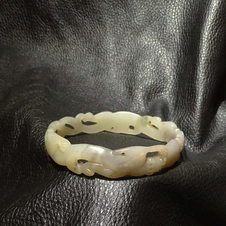 Jade Dragon Bangle Bracelet 73 Mm Hetian Nephrite Qing 1800s - Etsy