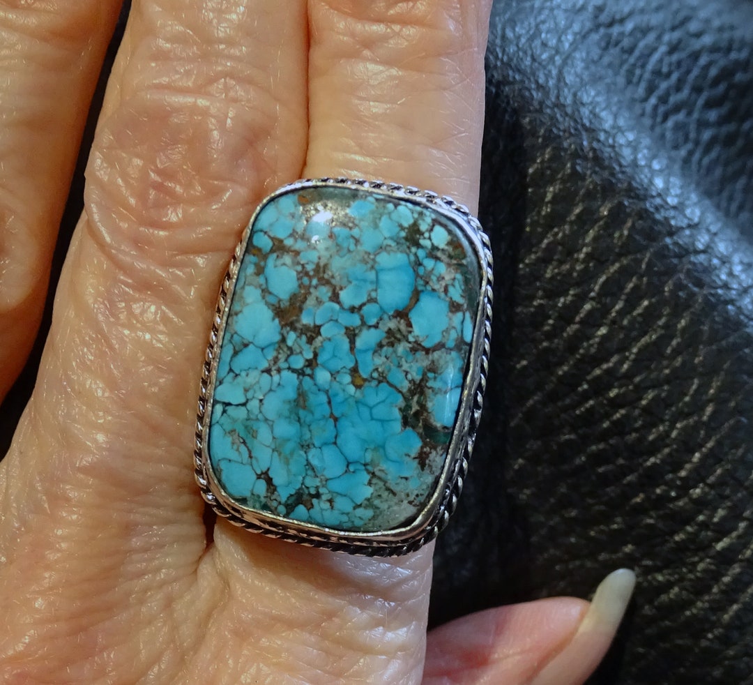 Bisbee Turquoise Ring, Spiderweb. Sterling Silver - Etsy