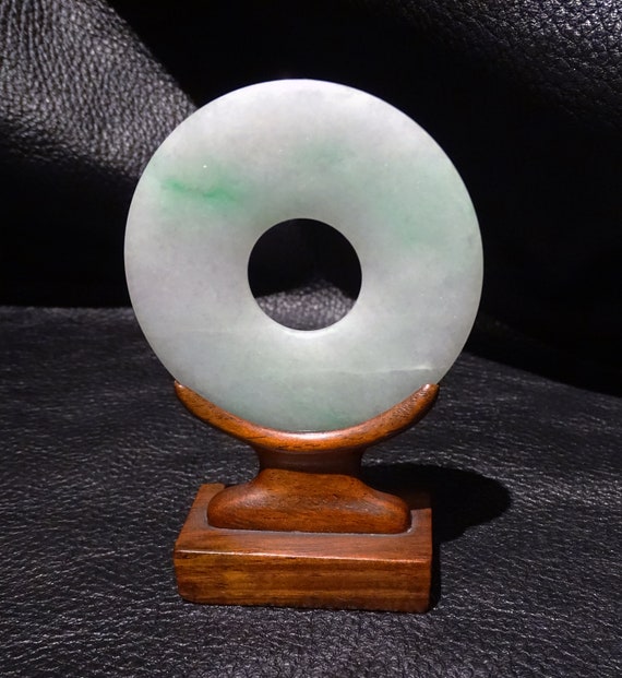 Jadeite Disk on Stand Pendant or Display - Etsy