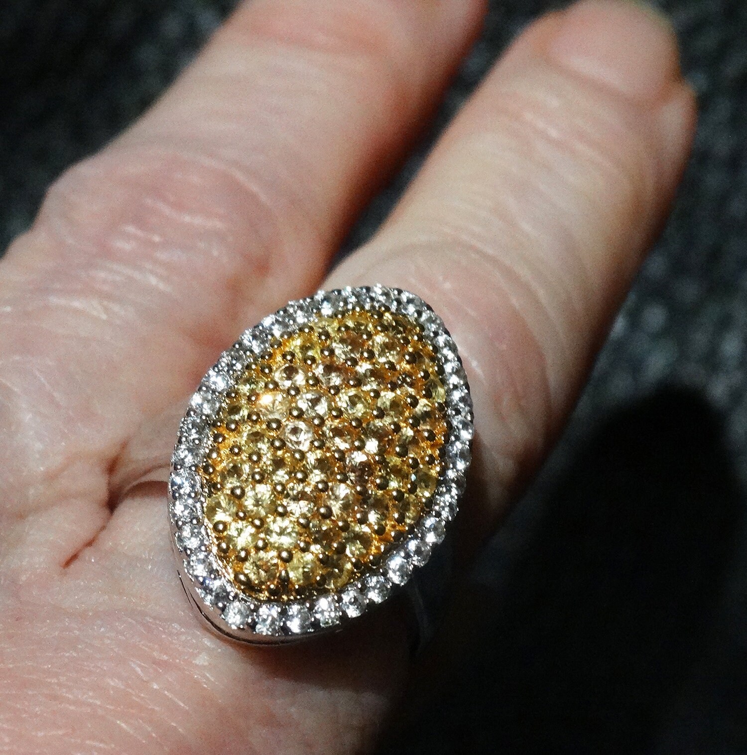 Yellow Sapphire Ring Platinum Overlay Sterling | Etsy