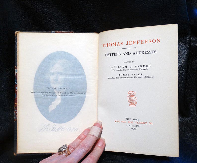 Antiquarian Book Jefferson Letters RARE Edition - Etsy