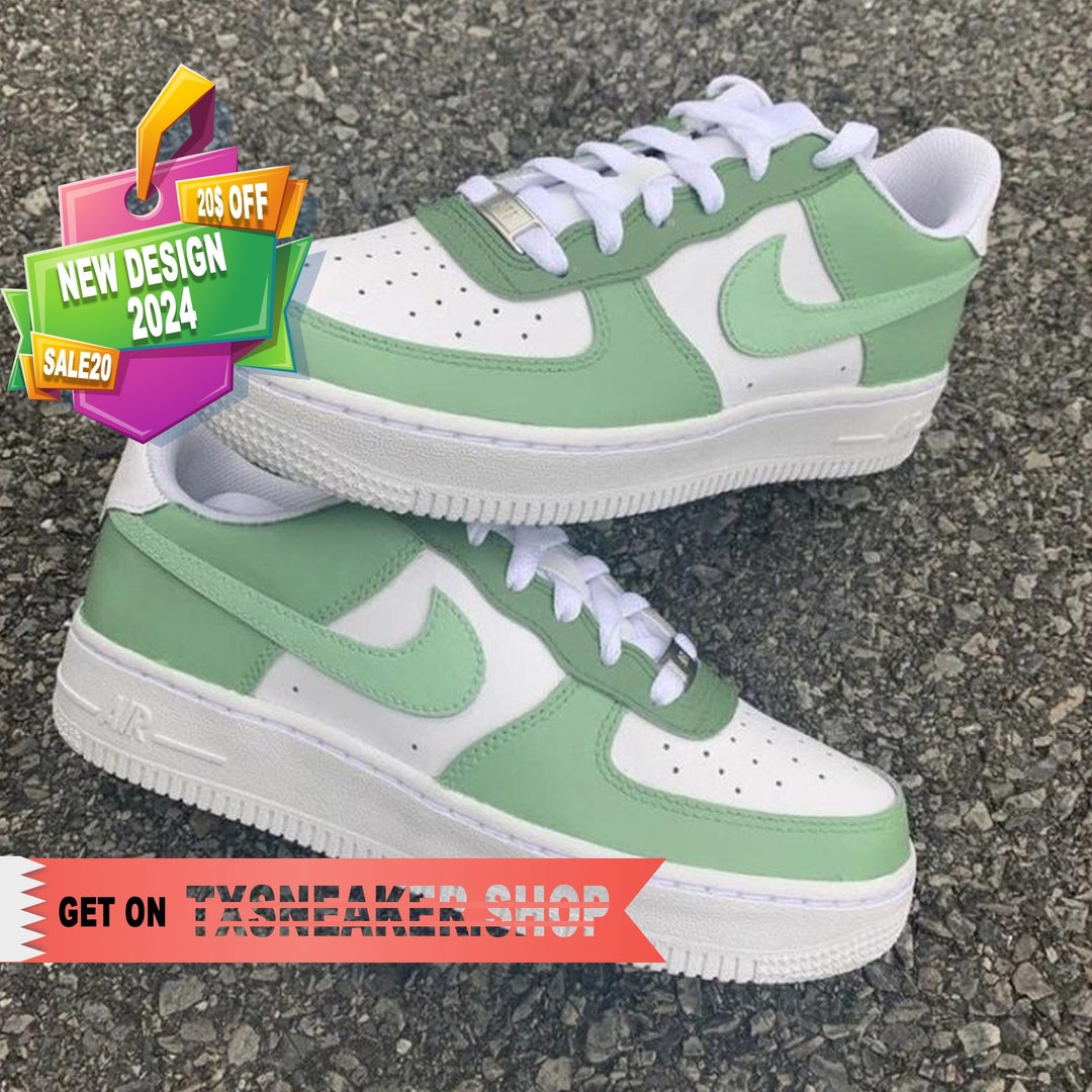 Custom Air Force 1 Green, Personalized Shoes, Custom Shoes Men, Custom ...