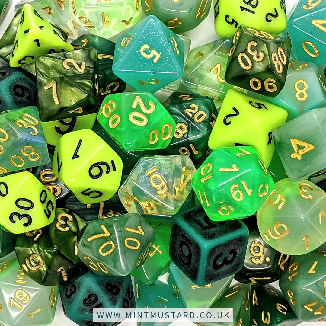 Green Dice Shade Set Polyhedral Dice Set Dungeons and Dragons ...