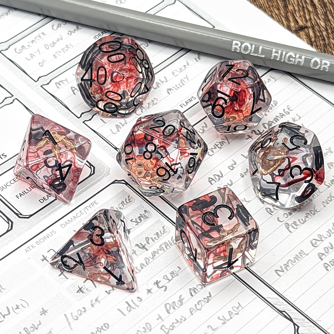 Dagger, Dagger, Dagger Dice Set 7pc Resin Polyhedral Dice Set for ...