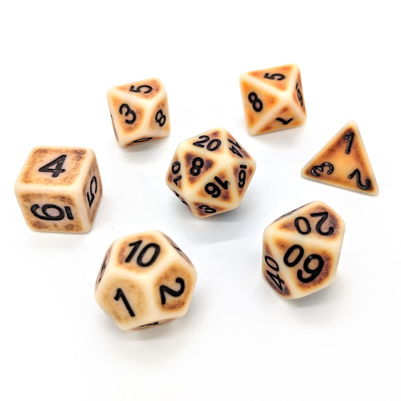 Ancient Bone Dice Set Polyhedral Dice Set Dungeons and - Etsy