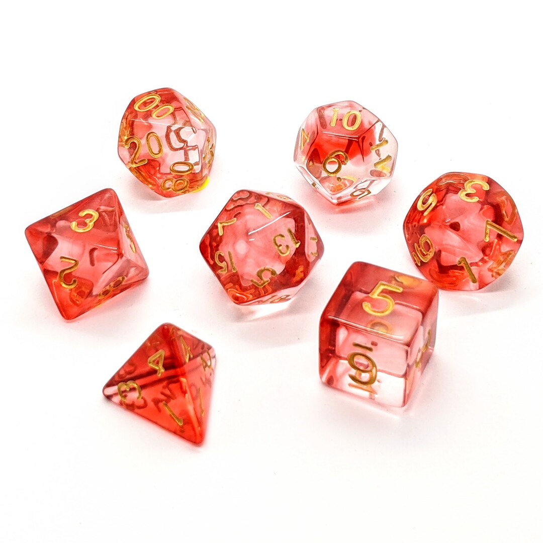 Red Mist Dice Set Polyhedral Dice Set Dungeons and Dragons - Etsy