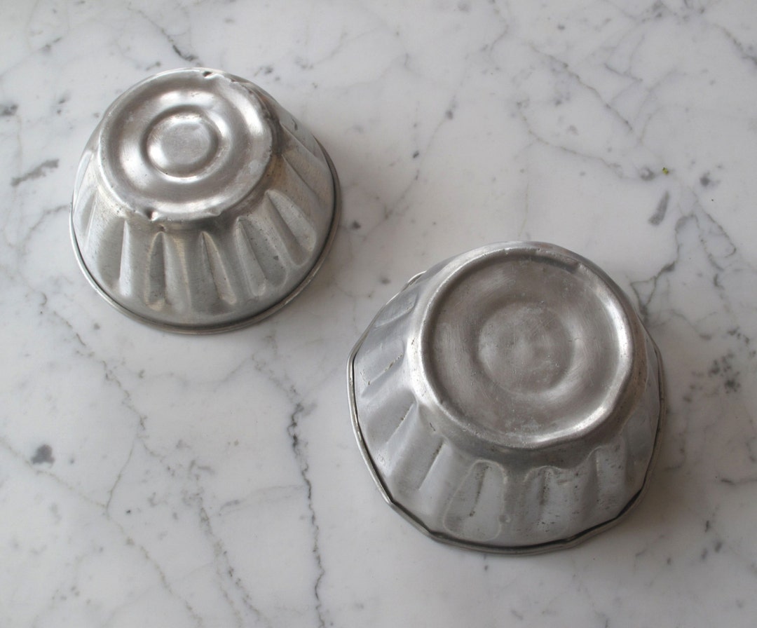 Retro Rustic Antique Italian Aluminium Cake Moulds / Two Antique Cake ...