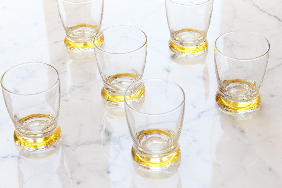 6 Retro 1980's Italian Water GLASSES, Vintage Italian Glass Tumblers ...