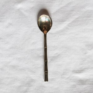 Six Vintage Faux Bamboo Teaspoons, Set of 6 Vintage Metal Teaspoons ...