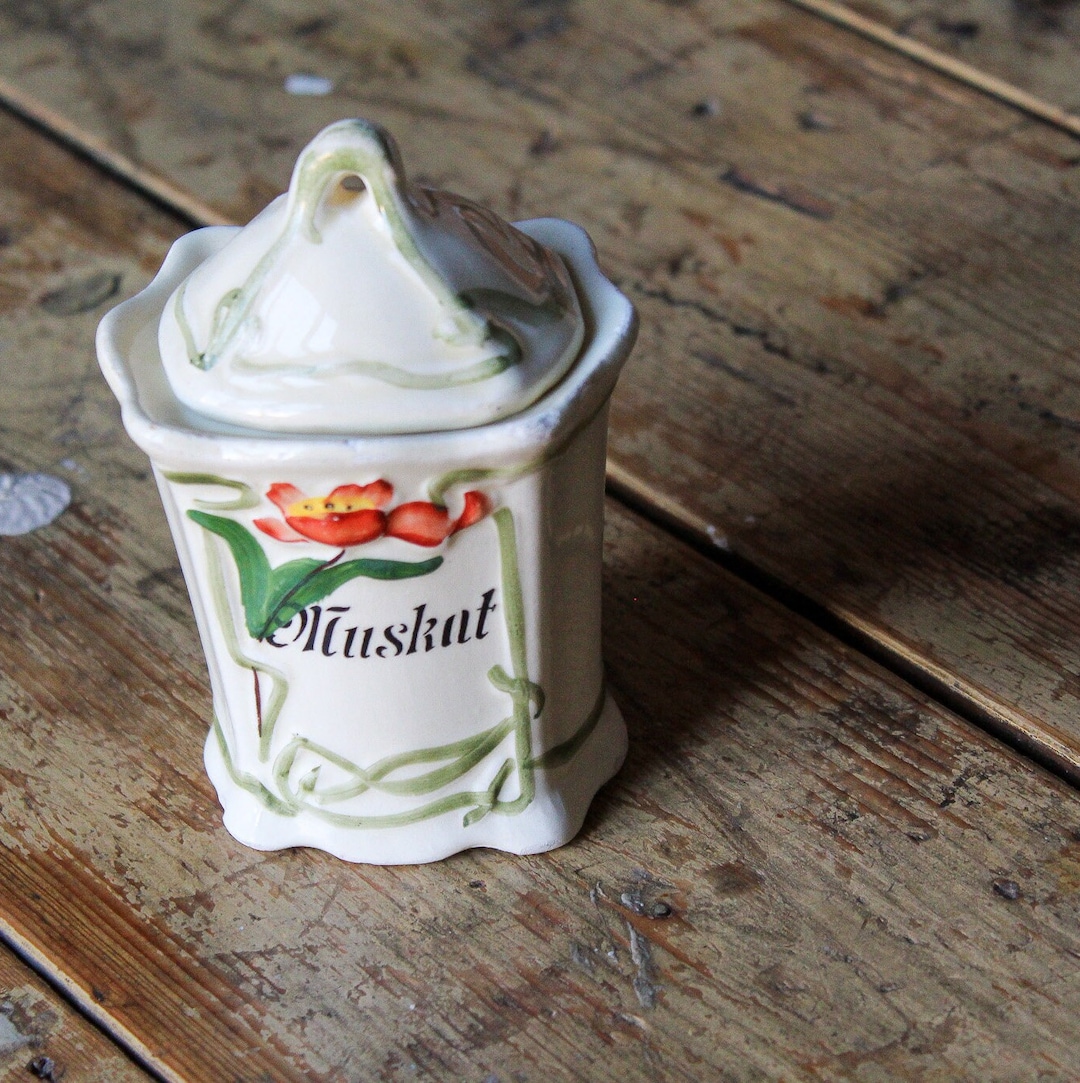 Antique German Muskat BOX Muskat CONTAINER Muskat Jar Muskat Cellar ...