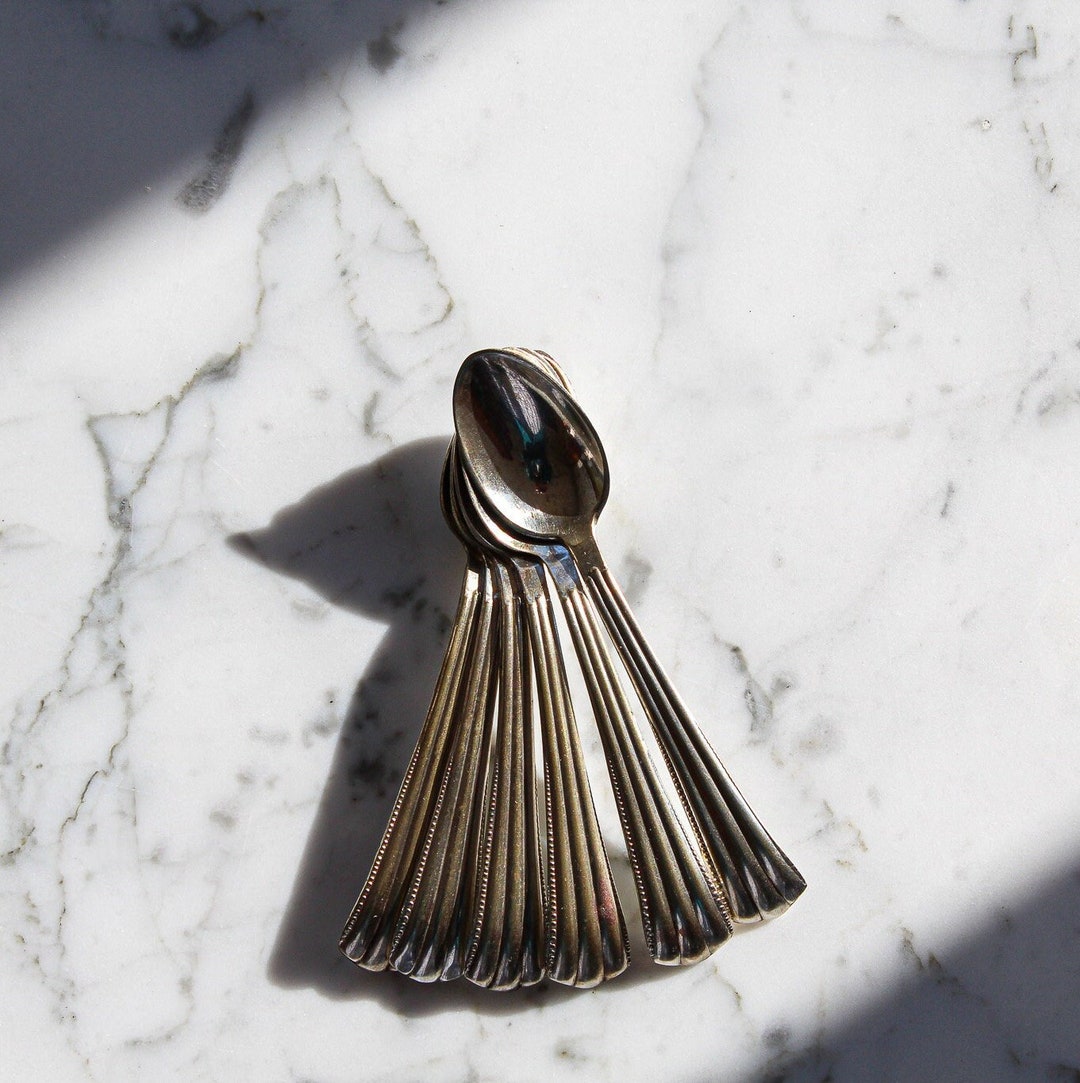 Six Vintage Italian Teaspoons ARG 1000 Silver Plated, Set of 6 Art ...