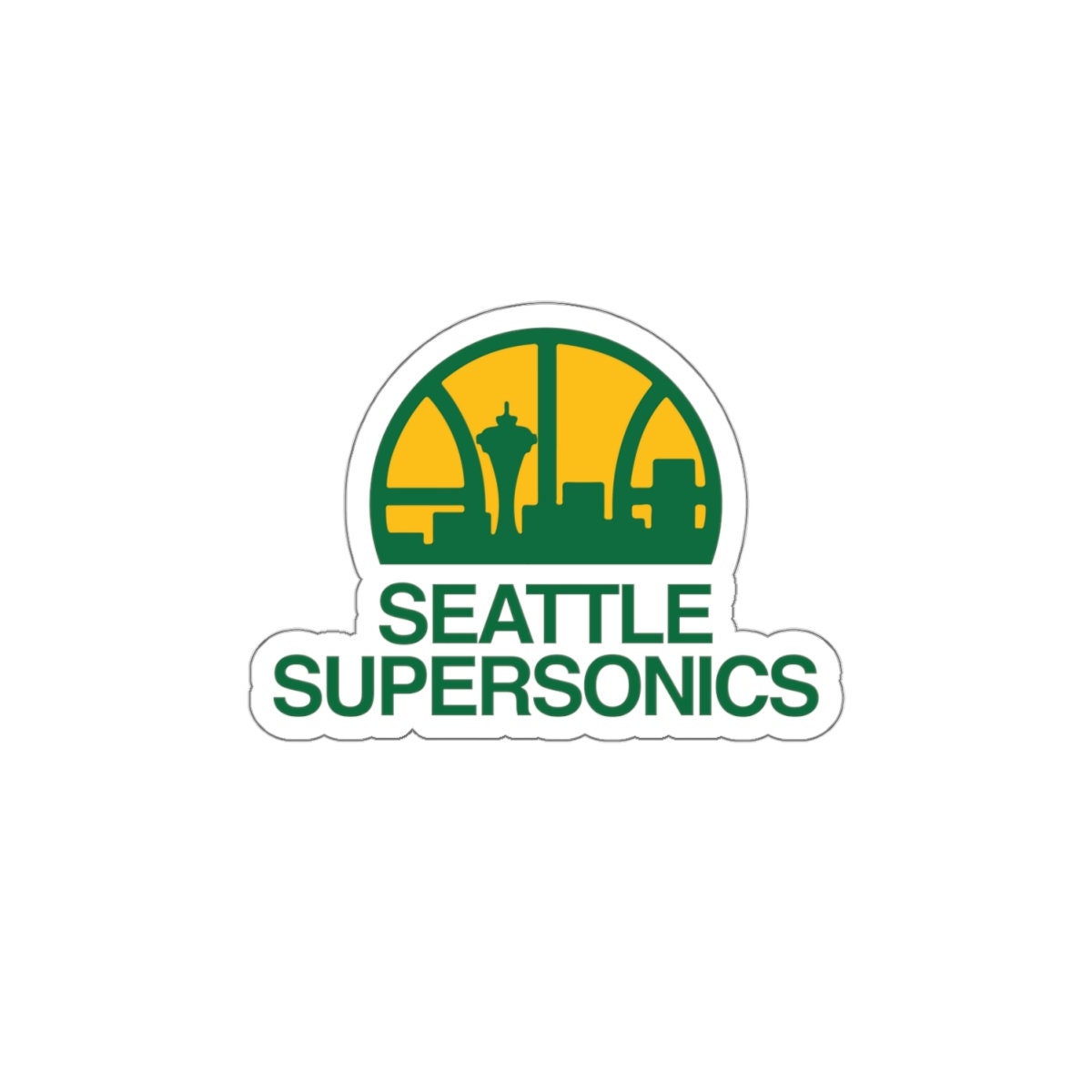 Seattle Supersonics Retro Logo Kiss-cut Sticker - Etsy