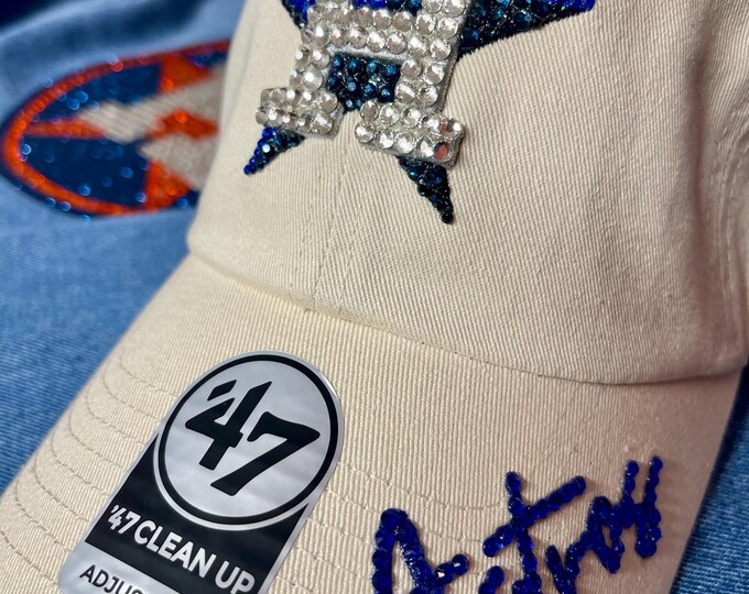 Rhinestone Handmade Astros Baseball Hat - Etsy
