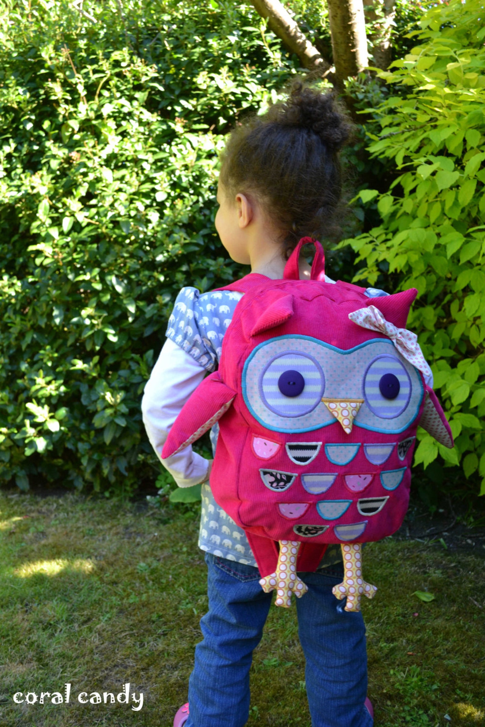 Cerise Pink Children's Owl Backpack - Etsy