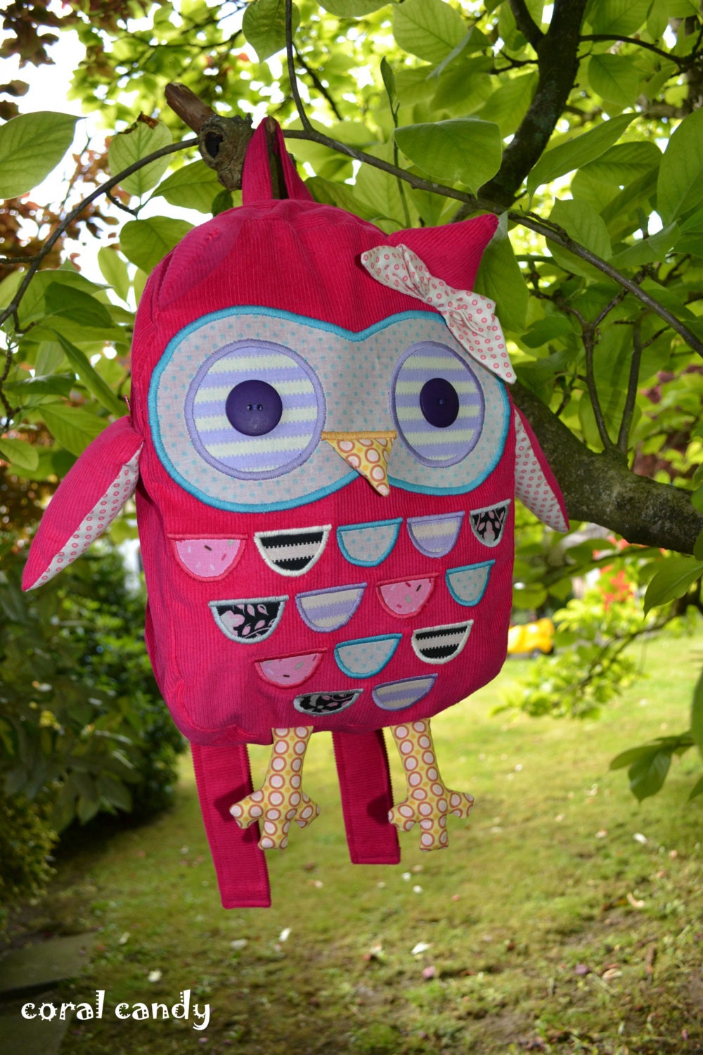 Cerise Pink Children's Owl Backpack - Etsy