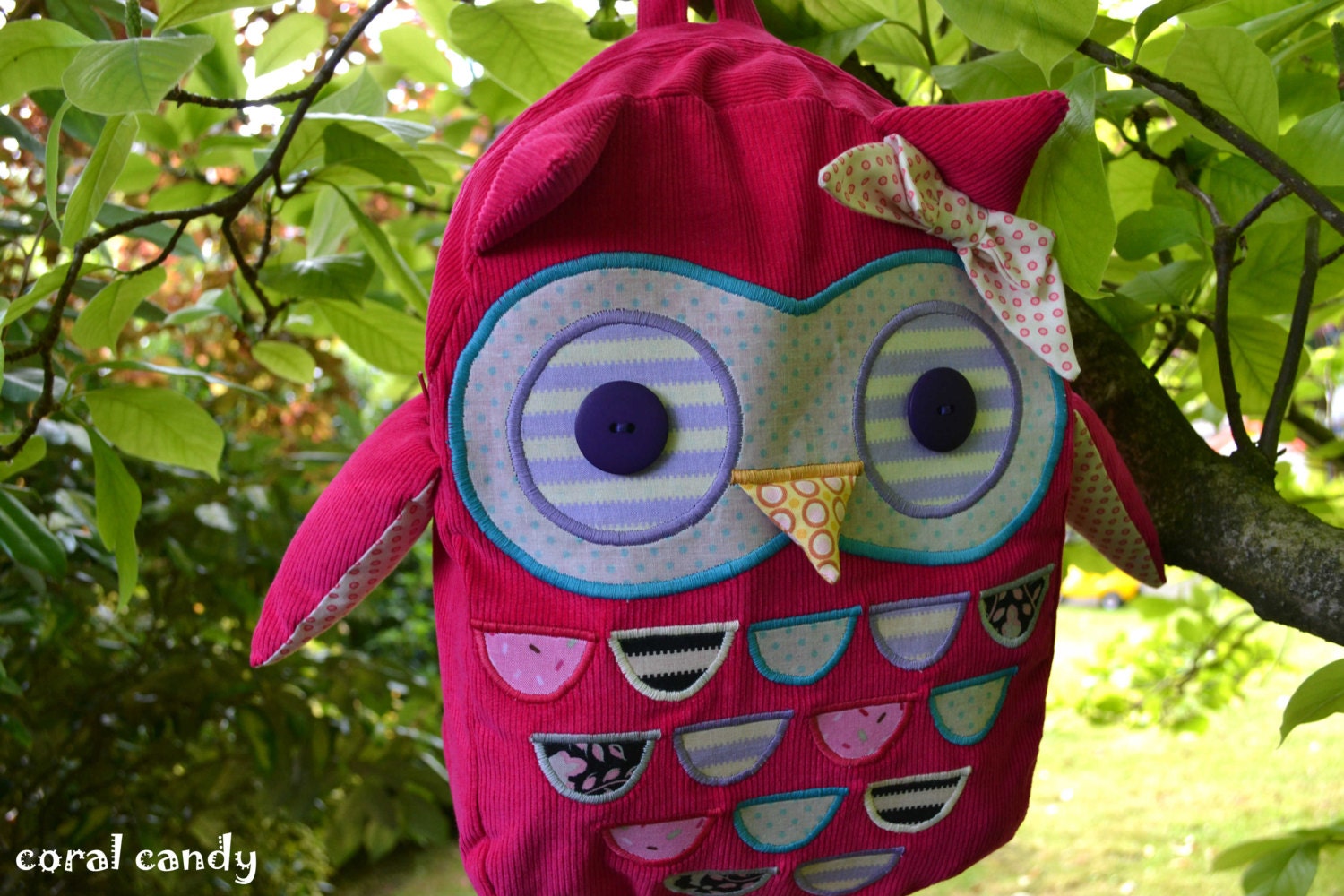 Cerise Pink Children's Owl Backpack - Etsy