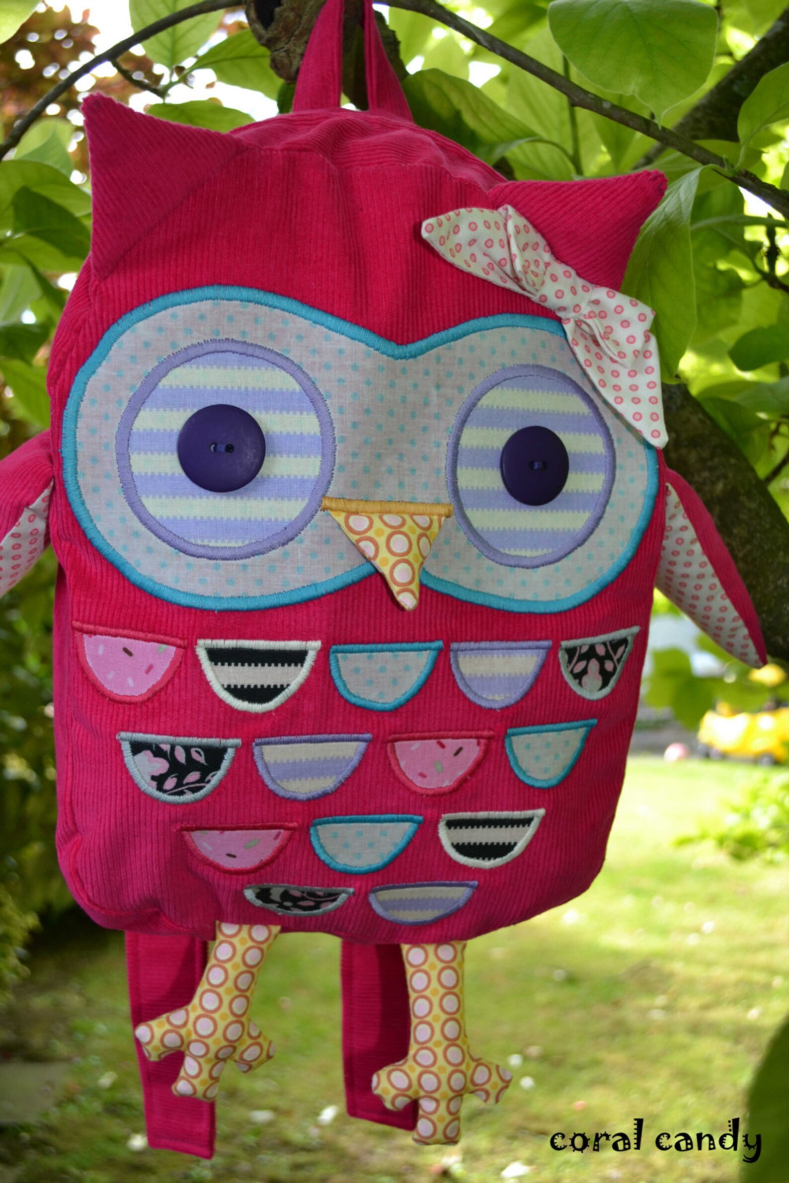 Cerise Pink Children's Owl Backpack - Etsy