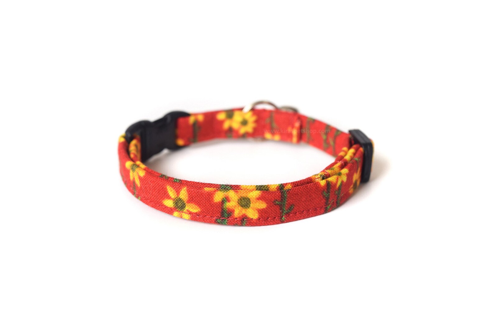 Red Floral Cat Collar Breakaway Cat Collar Yellow Sunflower - Etsy