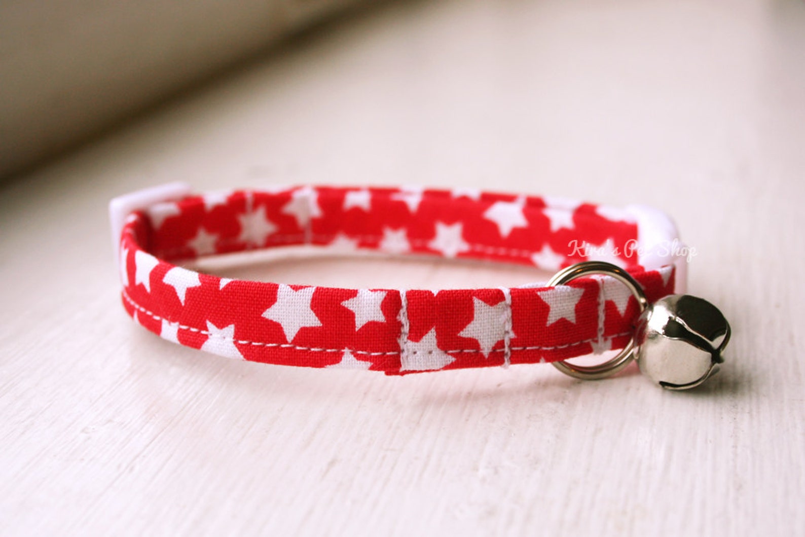 Red Cat Collar Breakaway Cat Collar Red & White Stars Print - Etsy