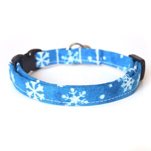 Blue Snowflake Cat Collar Breakaway Cat Collar Christmas Cat | Etsy