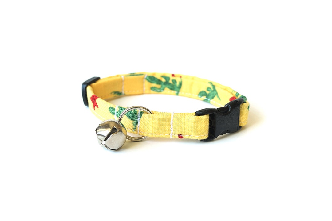 Yellow Cactus Cat Collar, Breakaway Cat Collar, Southwestern Style - Etsy