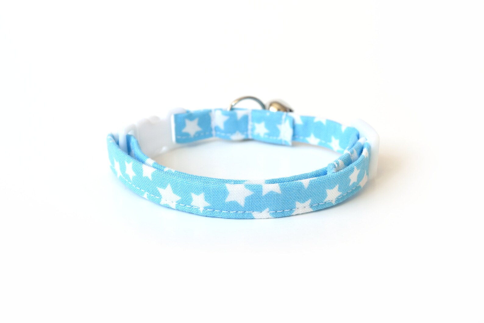 Sky Blue Cat Collar Breakaway Cat Collar Blue & White Stars - Etsy