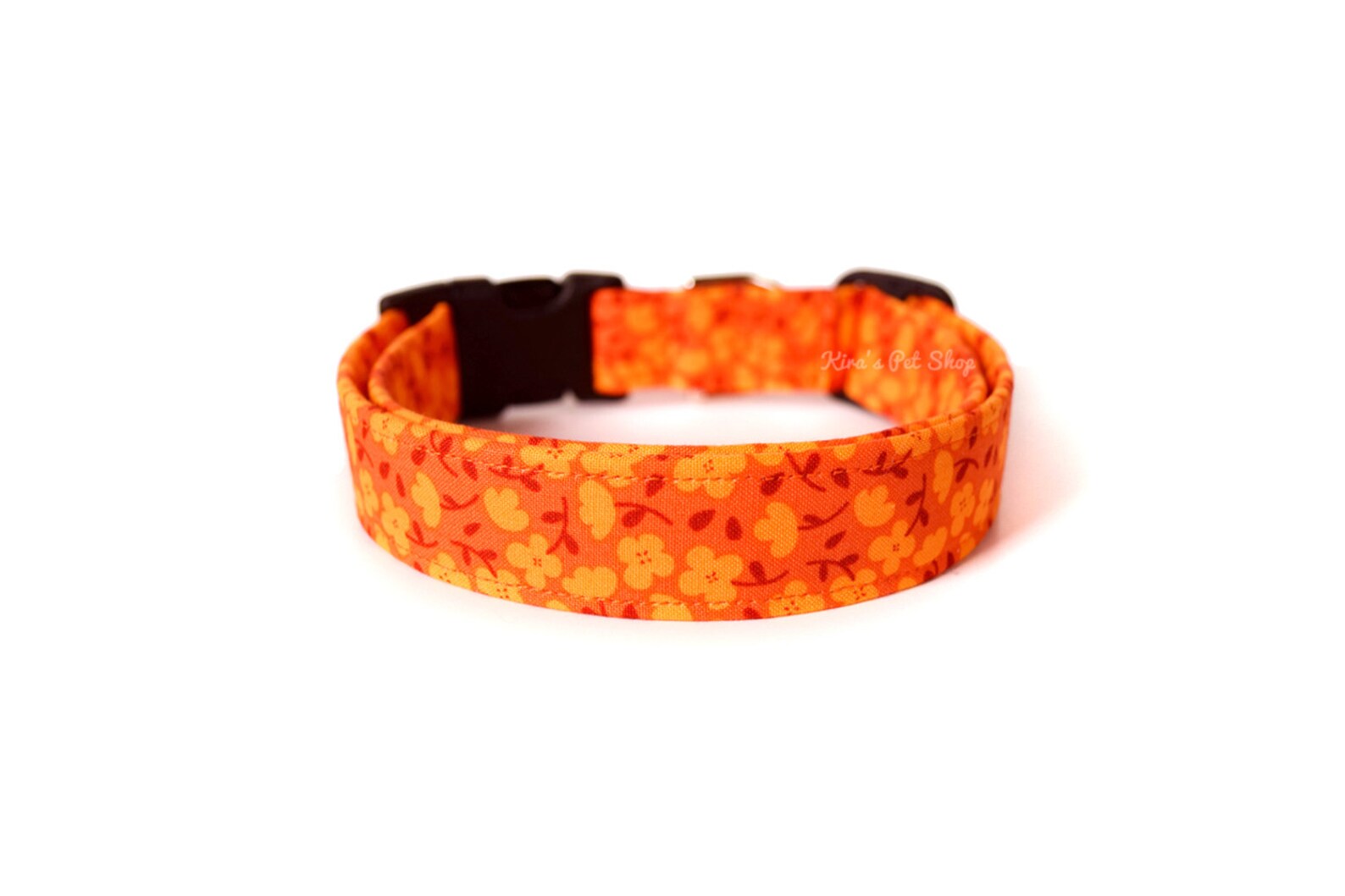 Orange Floral Dog Collar Designer Dog Collar Orange Dog | Etsy
