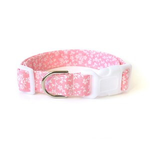 Pastel Pink Floral Dog Collar, Pink Dog Collar, Designer Dog Accessory ...