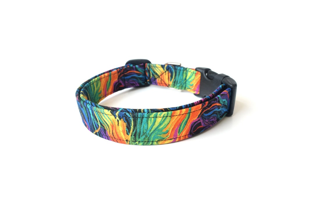 Rainbow Dog Collar, Colorful Dog Collar, Adjustable Collar, Pet ...