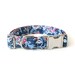 Blue & Red Floral Dog Collar, Festive Winter Dog Collar, Designer Dog ...