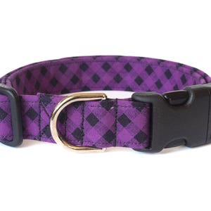 Purple Dog Collar Purple Plaid Dog Collar Unisex Dog Collar - Etsy
